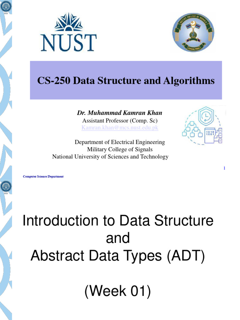 Week 01 - Introdutcion To Data Structures and ADT | PDF