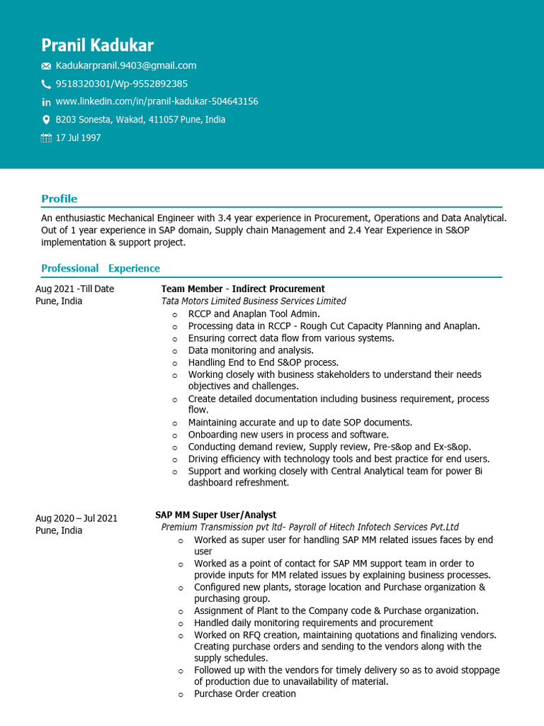 Pranil Kadukar | PDF