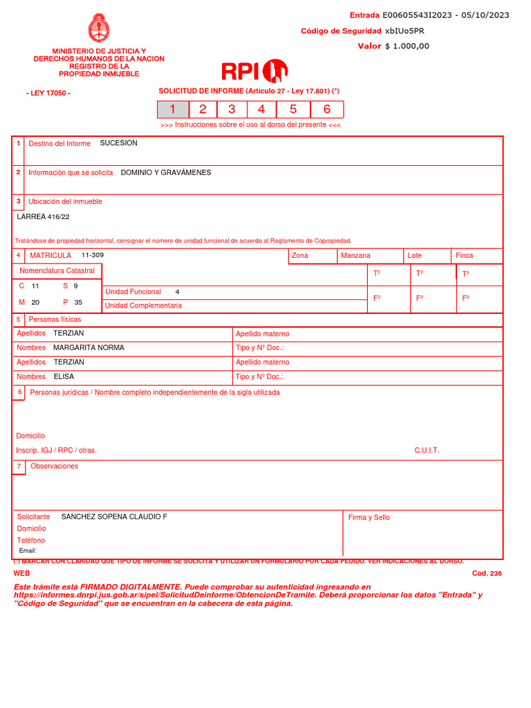 Dominio Larrea 416 Uf 4 | PDF | Justicia | Crimen y violencia