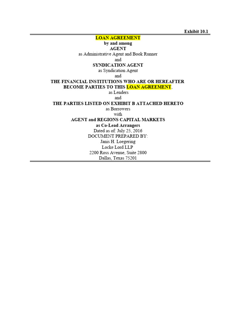 Loan Agreement 22 | PDF | Loans | Bankruptcy