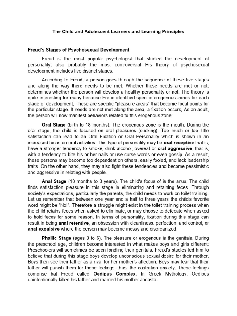 Freud's Ego Development in Childhood | PDF