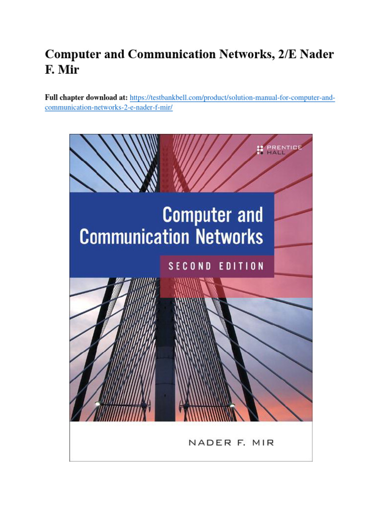 Solution Manual For Computer And Communication Networks 2 E Nader F Mir Pdf Computer Network