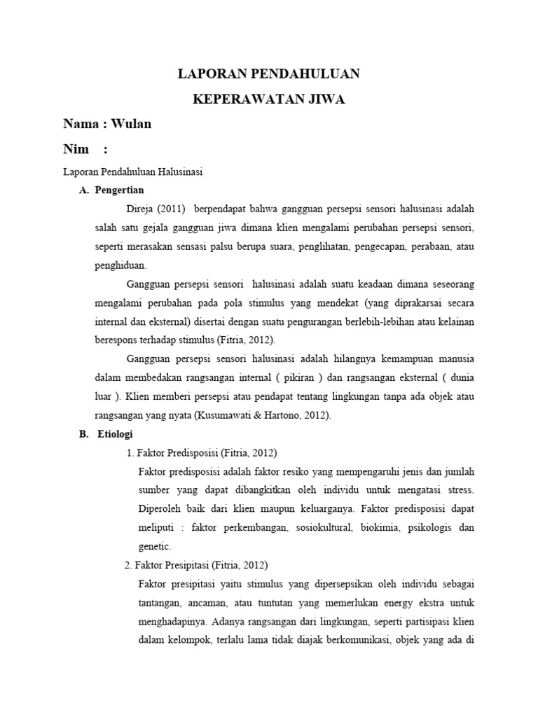 Tugas Wulan LP KEPERAWATAB JIWA | PDF | Pengembangan Diri | Sains & Matematika