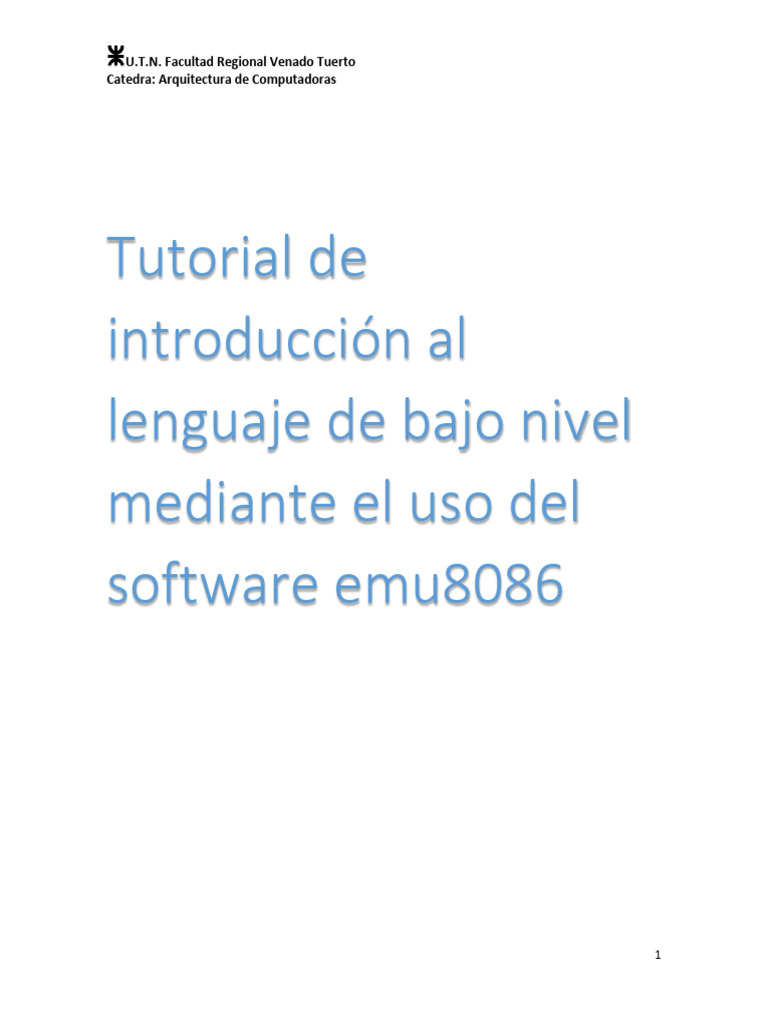 Tutorial de Assembler en emu8086 | PDF