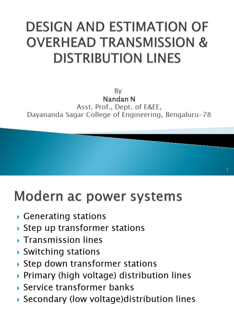 Overhead Transmission And Distribution Lines Pdf
