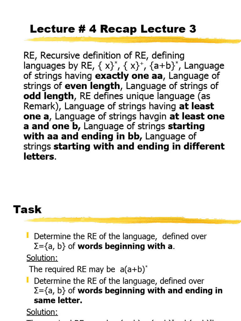 Lesson 4 | PDF | String (Computer Science) | Regular Expression