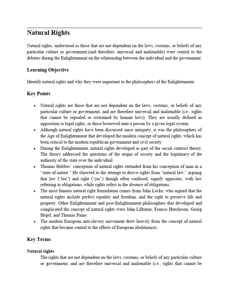 Enlightenment's Natural Rights | PDF