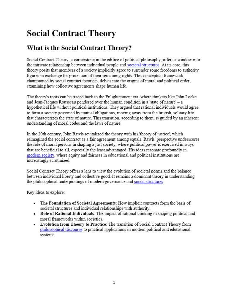 Social Contract Theory | PDF | Social Contract | John Locke