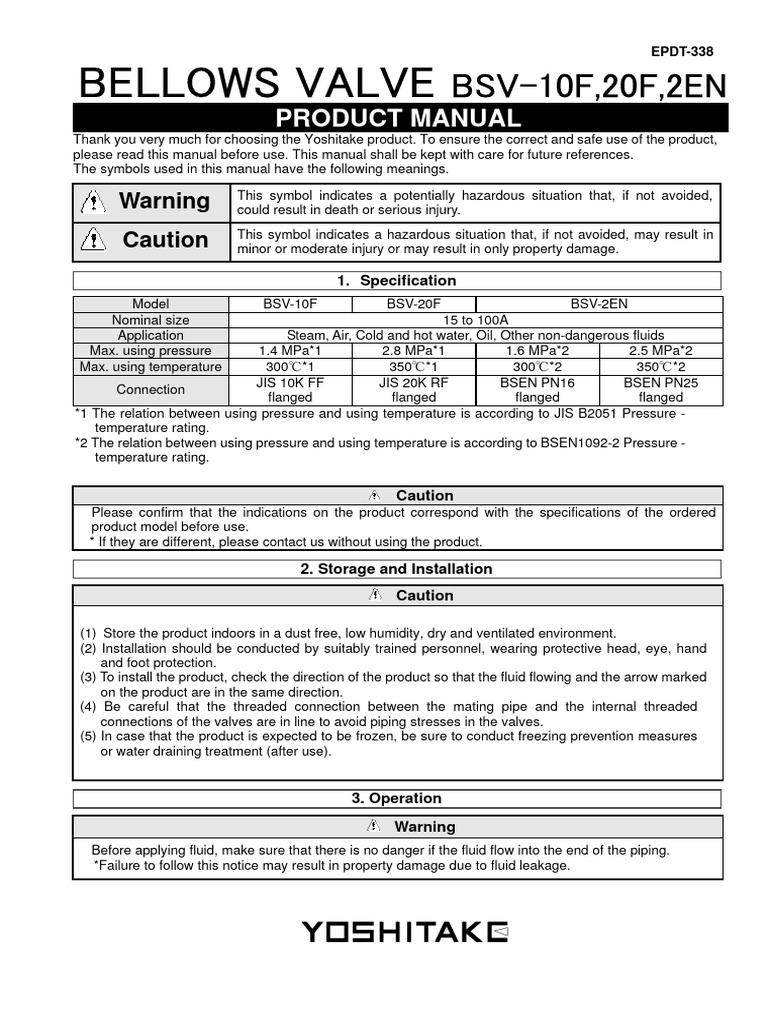 BSV-20F Manual en | PDF | Valve | Screw