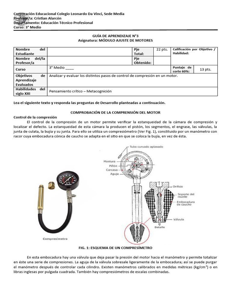 3° MEC - Ajuste de Motores - Guía de Reemplazo 3 | PDF