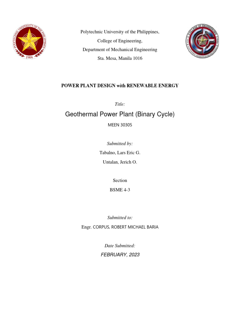 Geothermal Powerplant (Binary Cycle) | Download Free PDF | Steam | Heat Exchanger