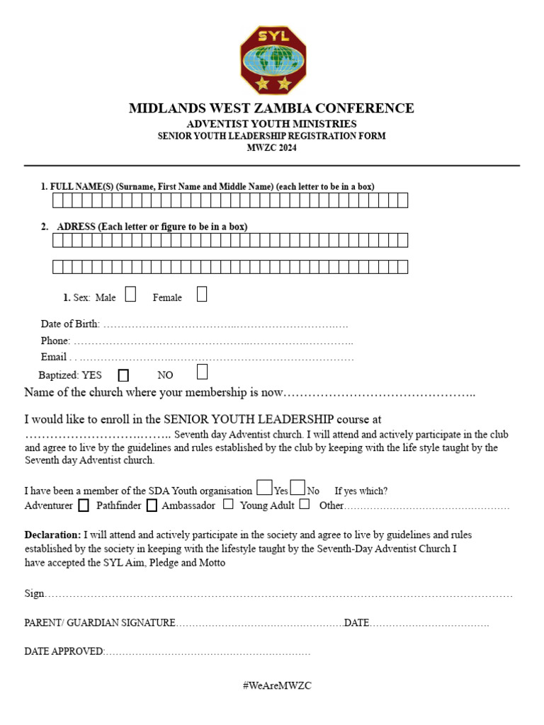 MWZC SYL Form | PDF