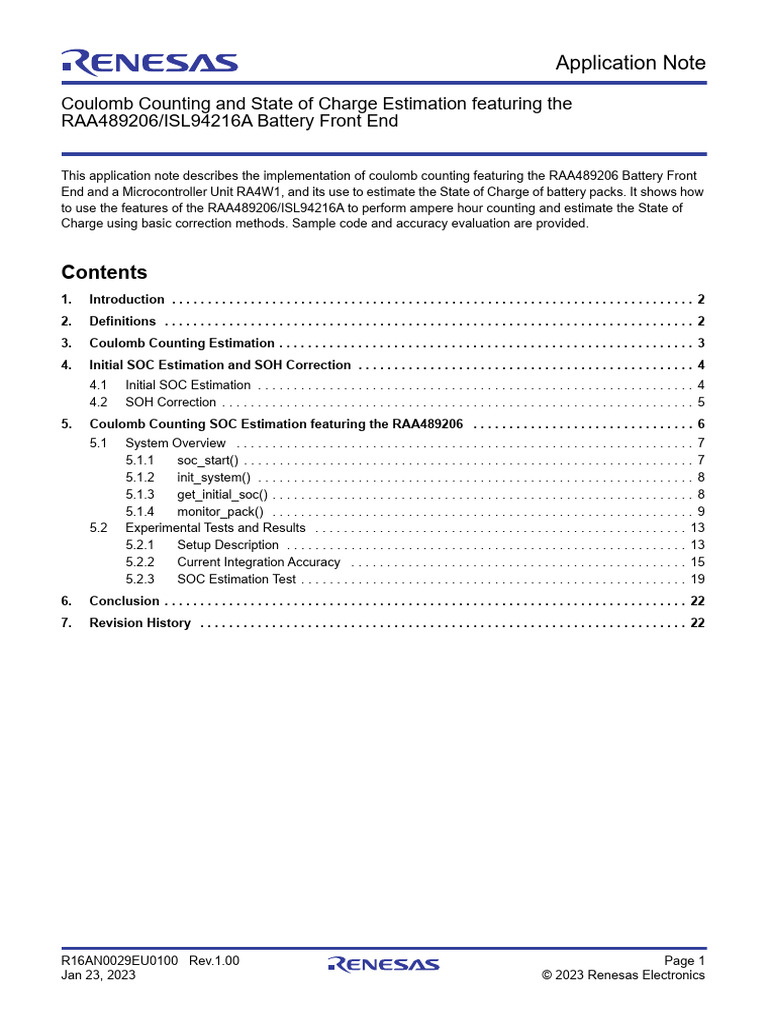 Coulomb Counting and State of Charge Estimation | PDF