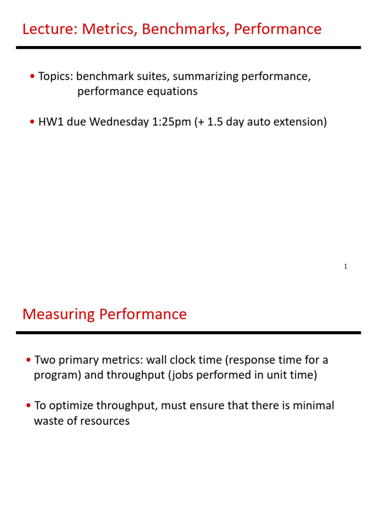 Lecture 3 | PDF | Central Processing Unit | Benchmark (Computing)
