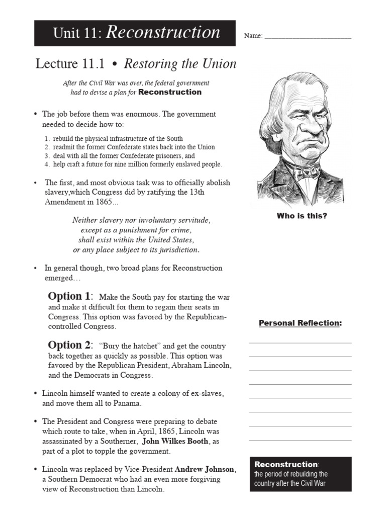 Unit 11 Lectures | PDF | Reconstruction Era | Southern United States
