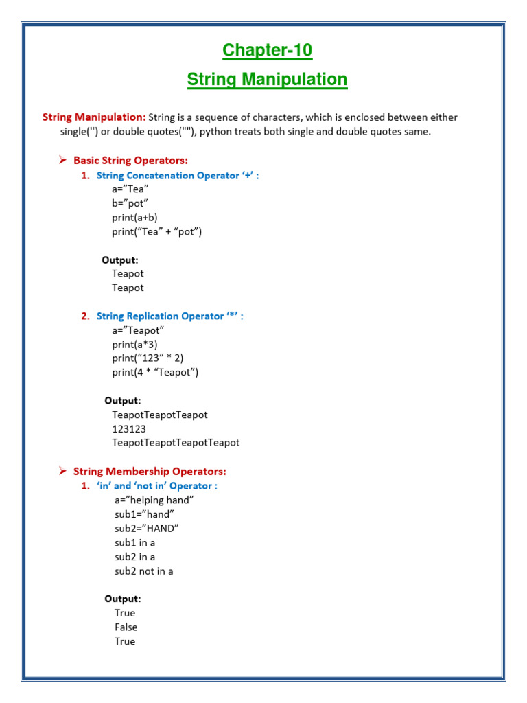 Ch-10 (String Manipulation) | PDF | String (Computer Science) | Letter Case