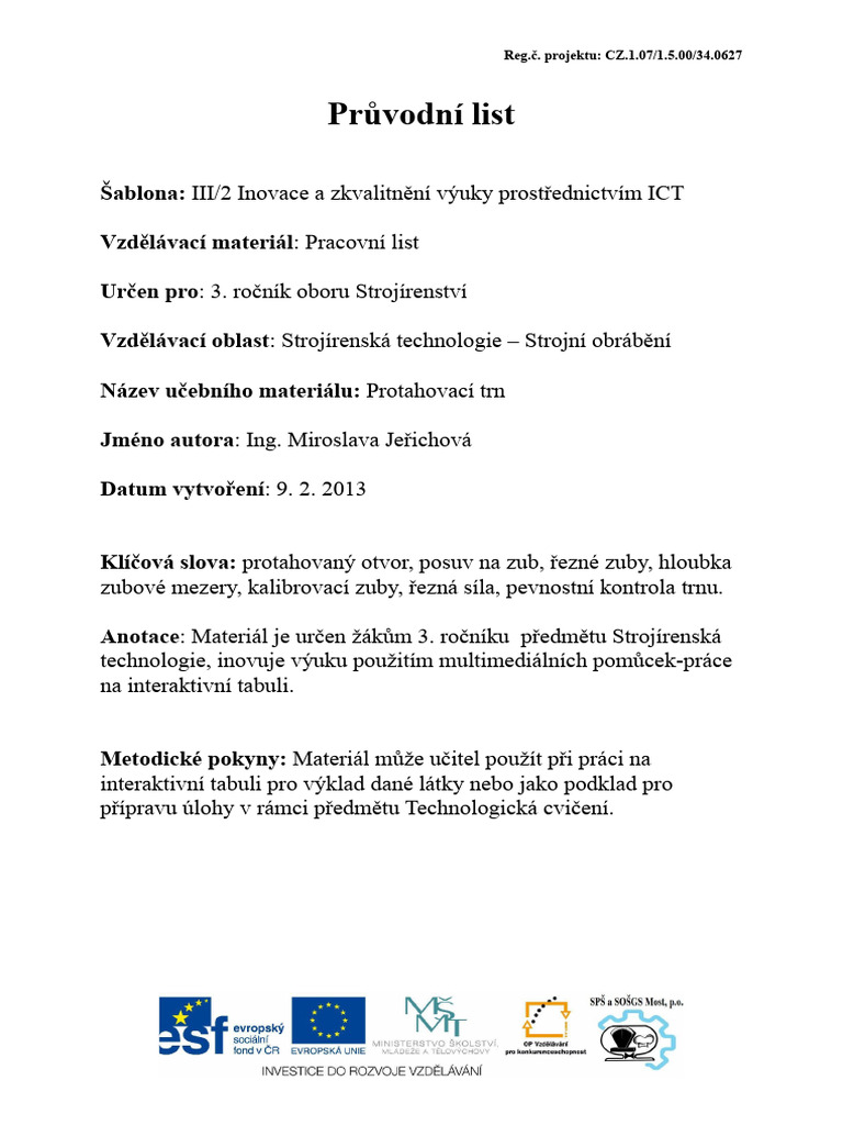 Protahovací TRN | PDF