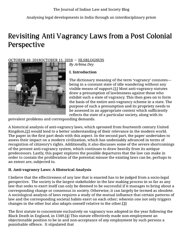 Legal Analysis of Anti-Vagrancy Laws | PDF | Human Rights | Ethical ...