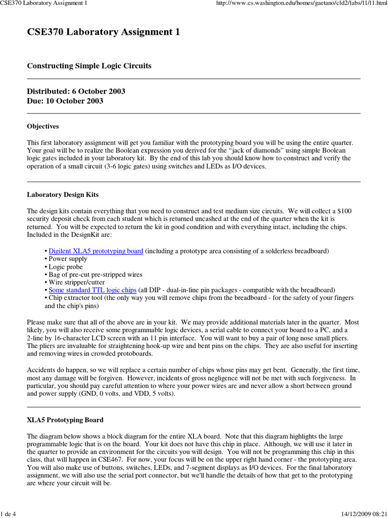CSE370 Laboratory Assignment 1 | PDF
