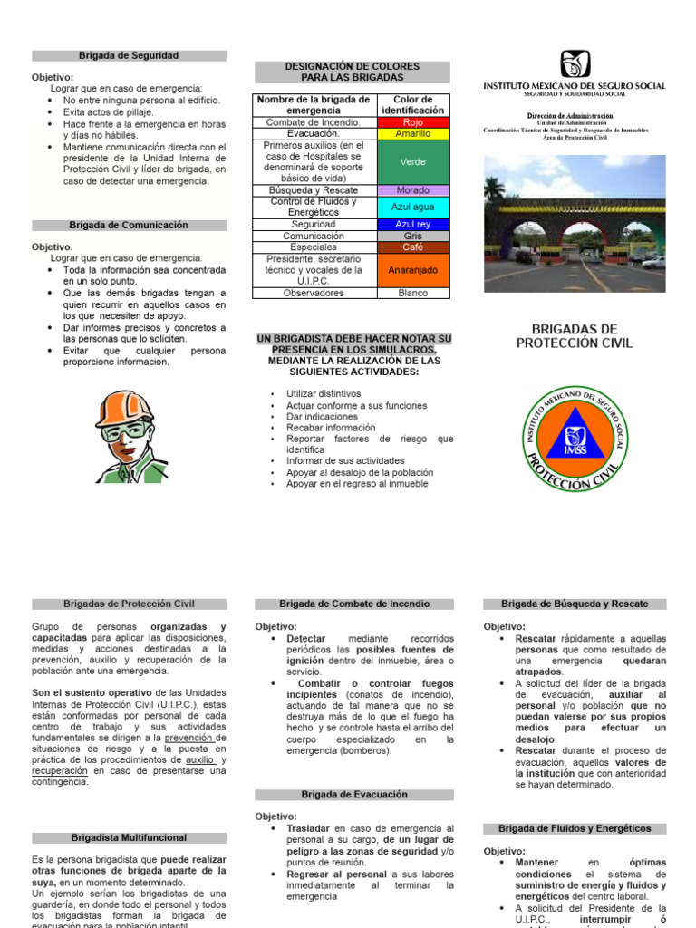 Triptico Brigadas | Descargar gratis PDF | Defensa Civil