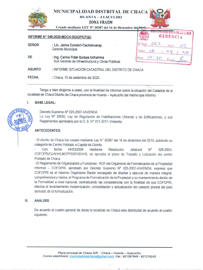 Informe Chaca PLANOS DE HABILITACION | PDF