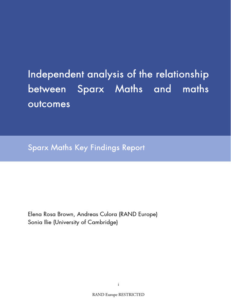 Sparx Key Findings | PDF | Educational Technology | Homework