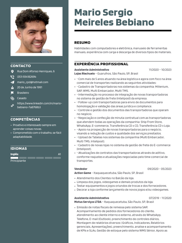 Currículum Mario | PDF | Brasil | Tecnologia da Informação