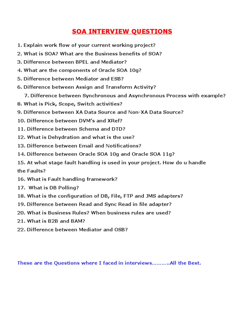 SOA Interview Questions | PDF | Service Oriented Architecture ... SOA Interview Questions | PDF | Service Oriented Architecture ...