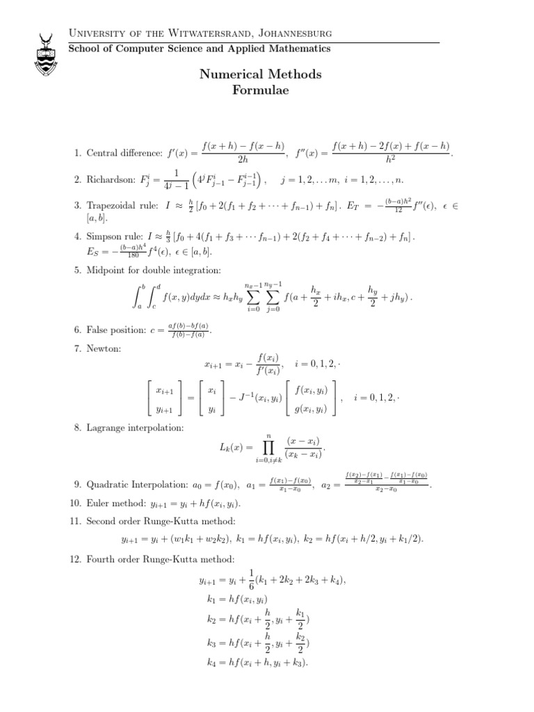 Formulae | PDF | Algorithms | Applied Mathematics