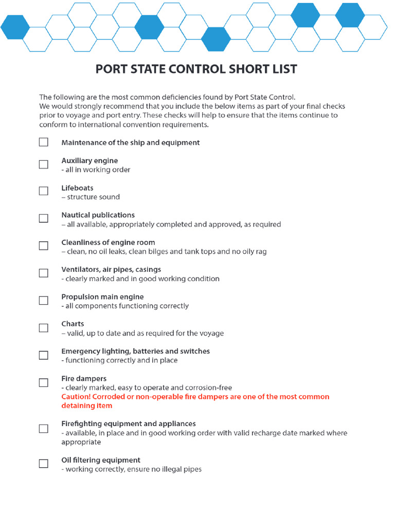 Port State Control Inspections - Ocean Learning Platform | PDF