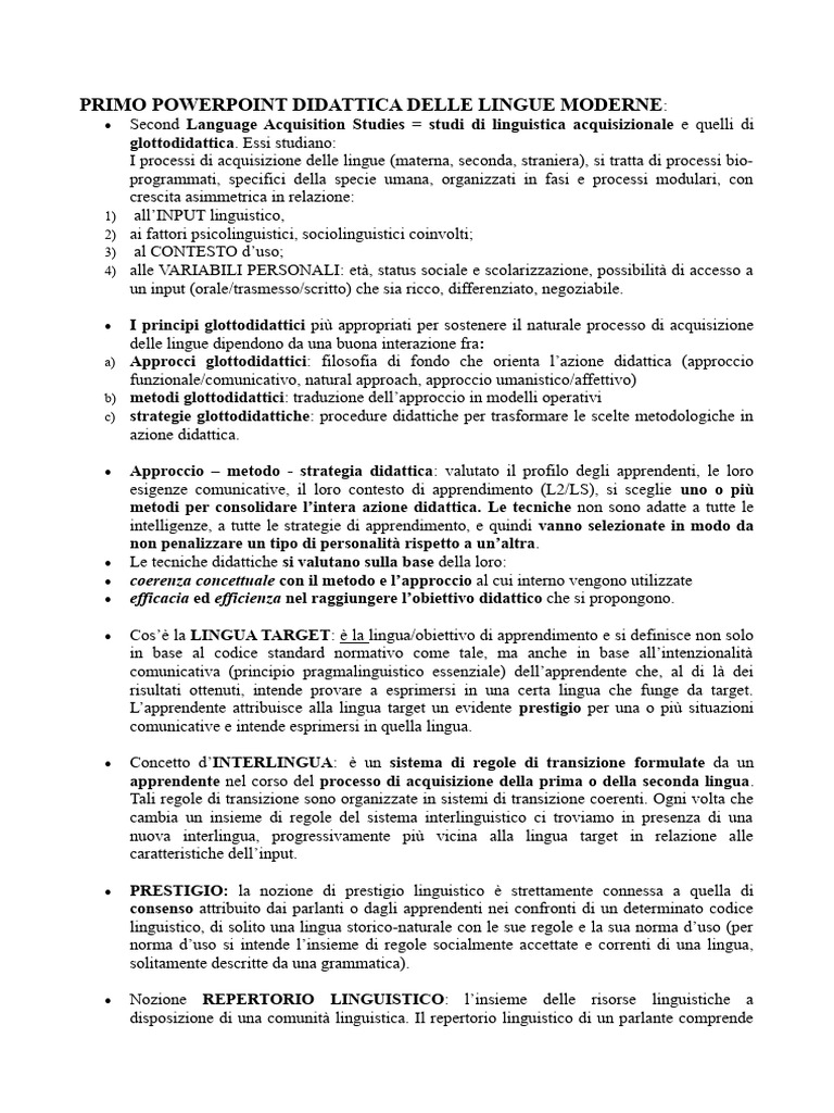 Didattica Lingue Moderne | PDF