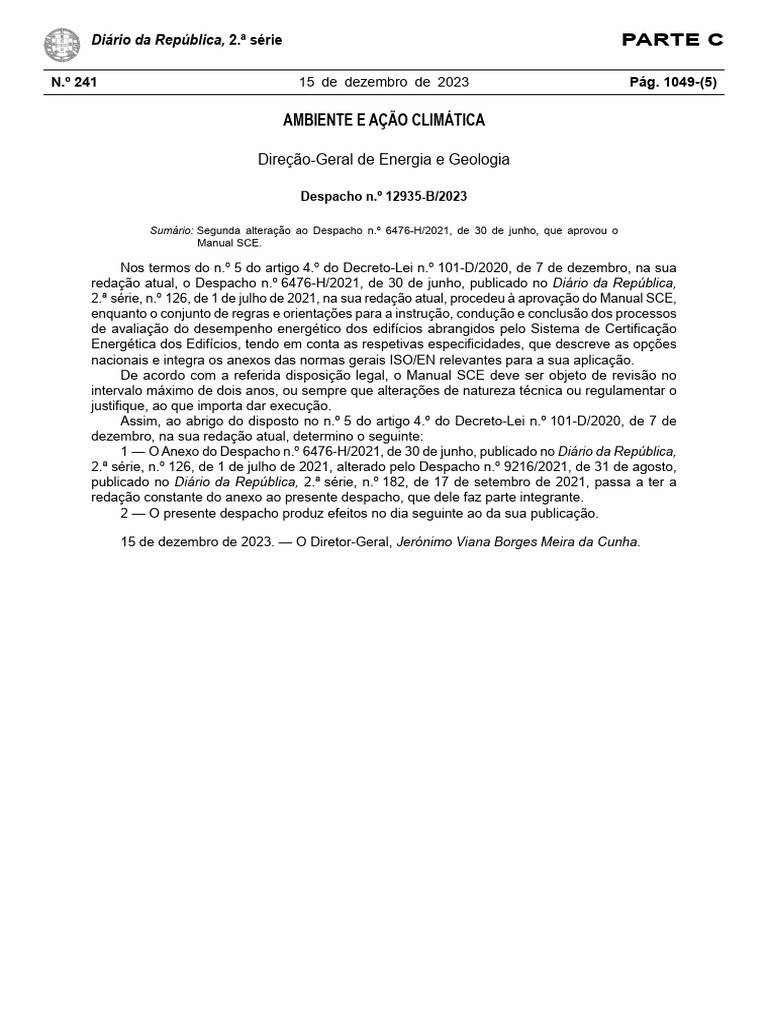 Despacho N.º 12935-B/2023 | PDF