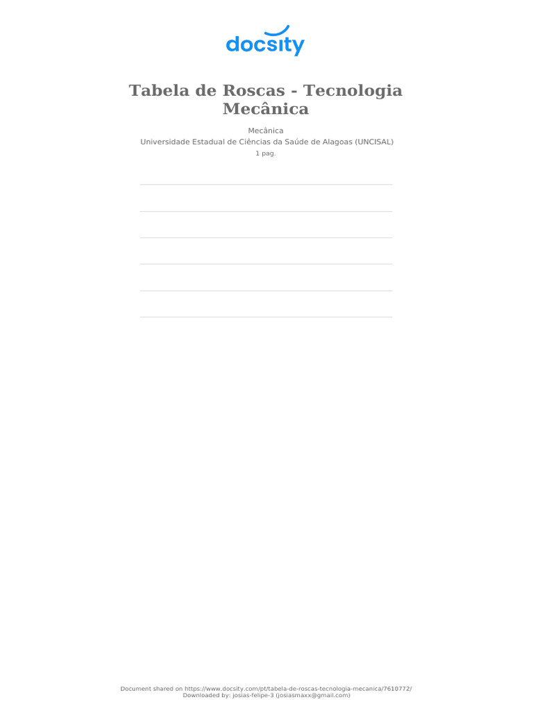 Docsity Tabela de Roscas Tecnologia Mecanica | PDF | Tecnologia e ...
