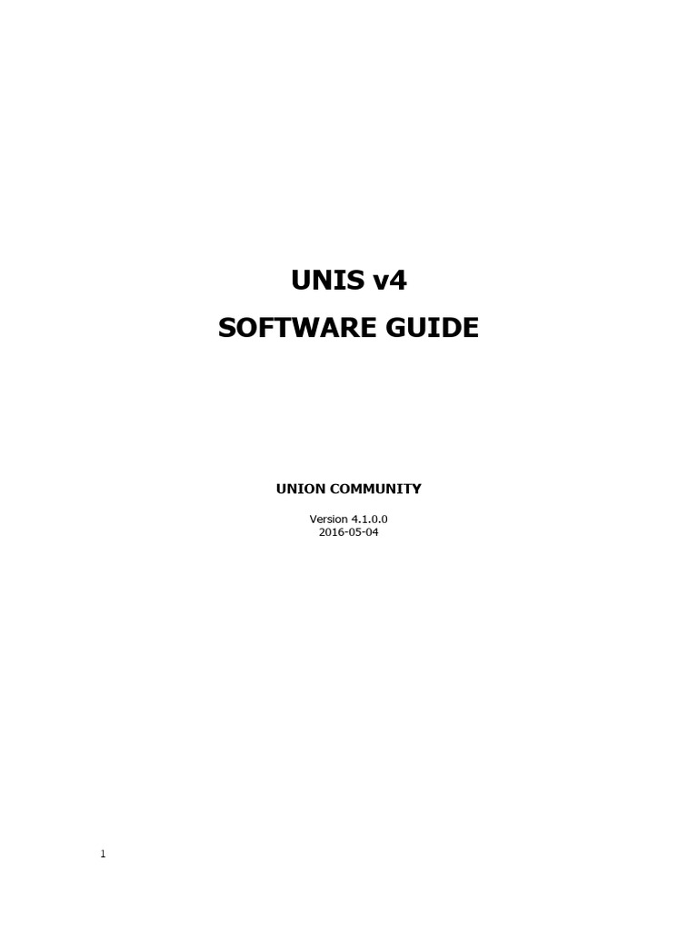 UNIS 4.0 Manual Eng 160527 | PDF