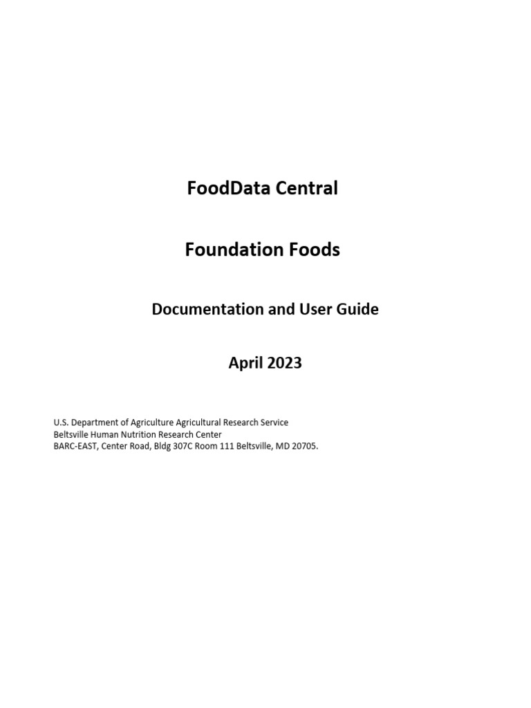 FoodData Central User Guide | PDF | Food Energy | Carbohydrates