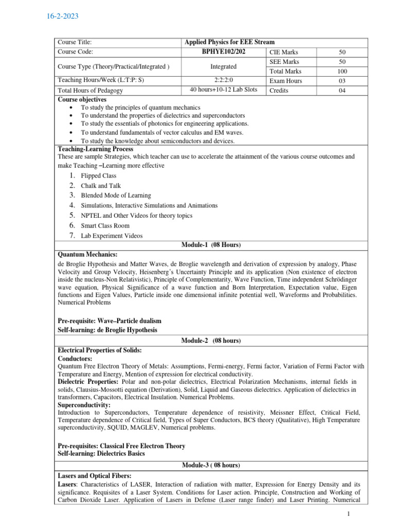 Applied Physics | PDF | Waves | Superconductivity