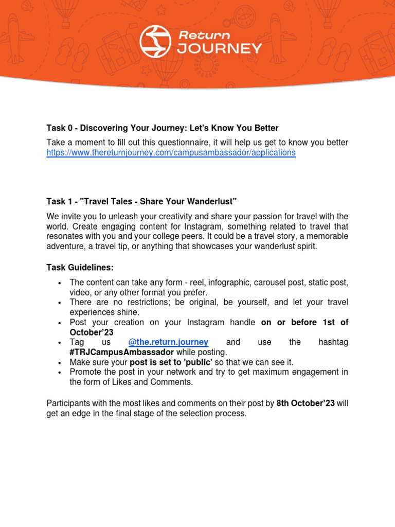 TRJ - Campus Ambassador Program - Task Round | PDF | Communication ...