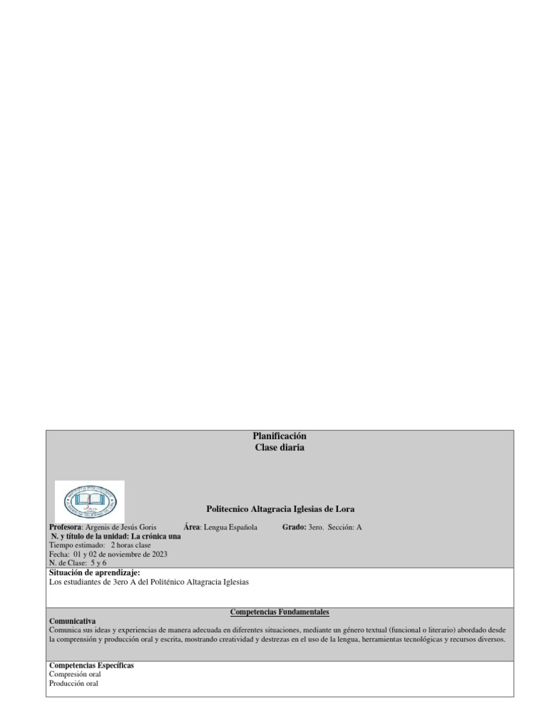 Planificación de la clase 4 y 6 etapa III | PDF | Evaluación | Aprendizaje