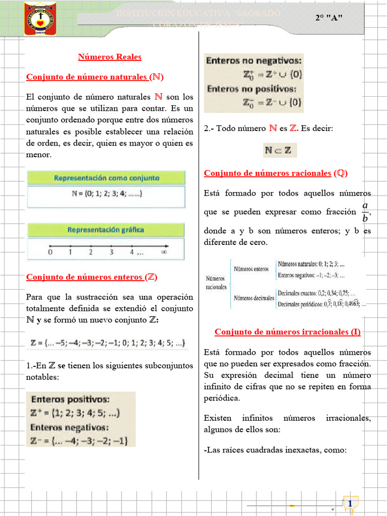 Práctica de Números Reales - Cuarto Grado | PDF | Números | Número Real