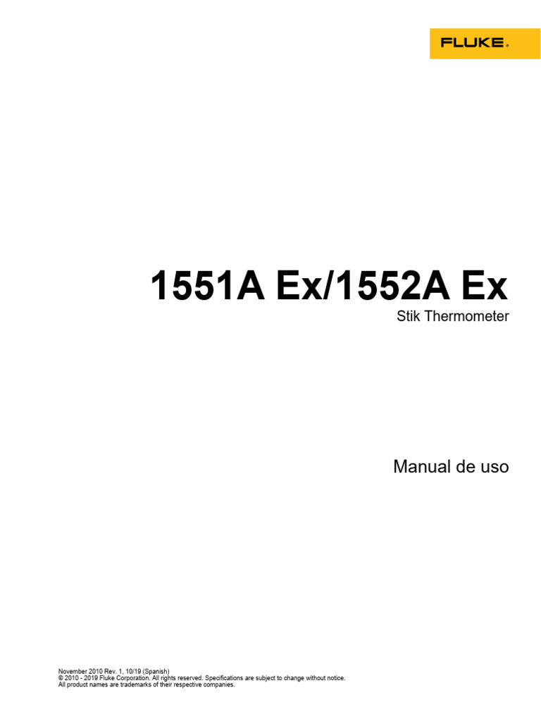 Manual Termometro FLUKE 1551A | PDF | Temperatura | Calibración