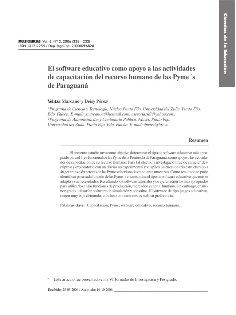 Software Educativo para Pyme en Paraguaná | PDF | Software | Aprendizaje