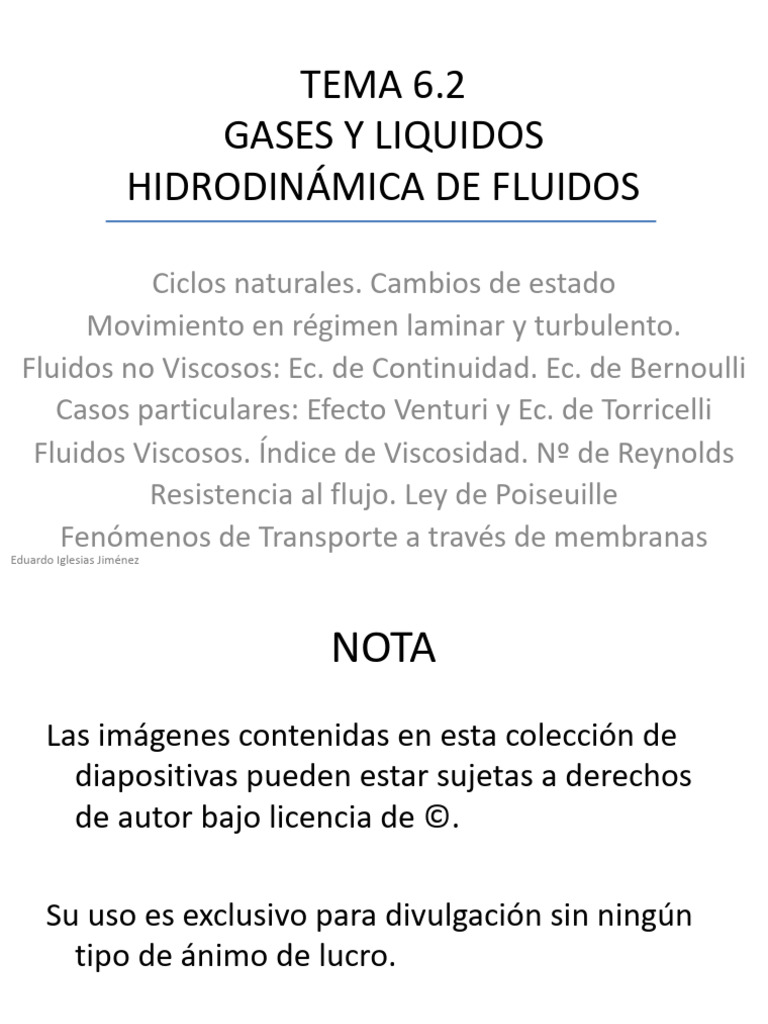 Tema 6.2. Hidrodinámica de Fluidos | PDF | Ósmosis | Viscosidad