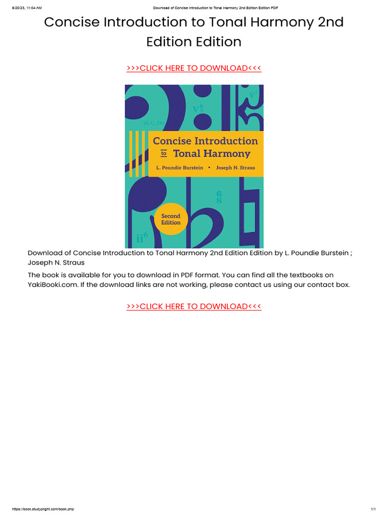 Concise Introduction To Tonal Harmony 2nd Edition Edition PDF | PDF | Politics | Religion ...