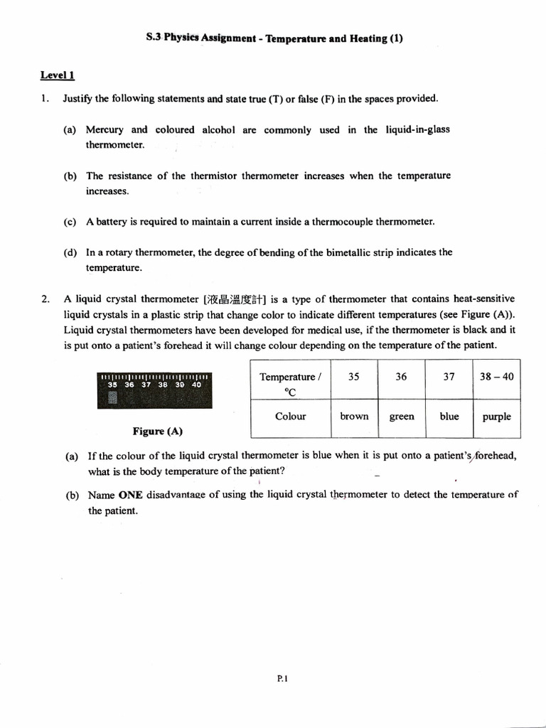 Ywgs Physics Heat Assignments | PDF