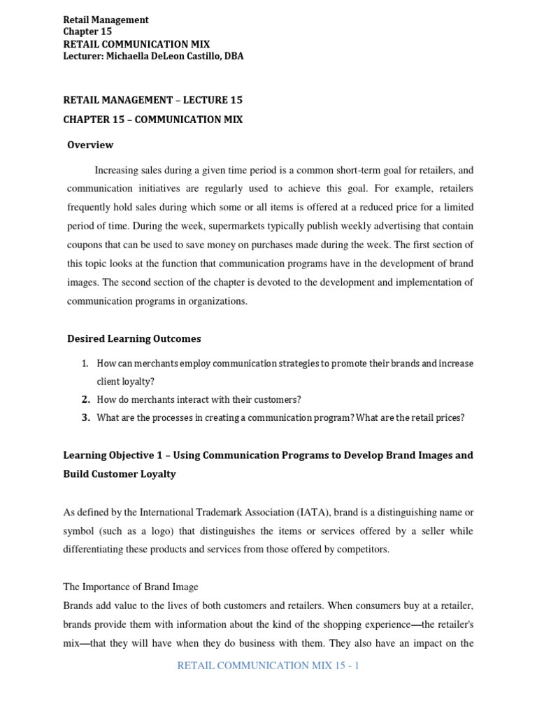 15 Retail Management - Lecture | PDF