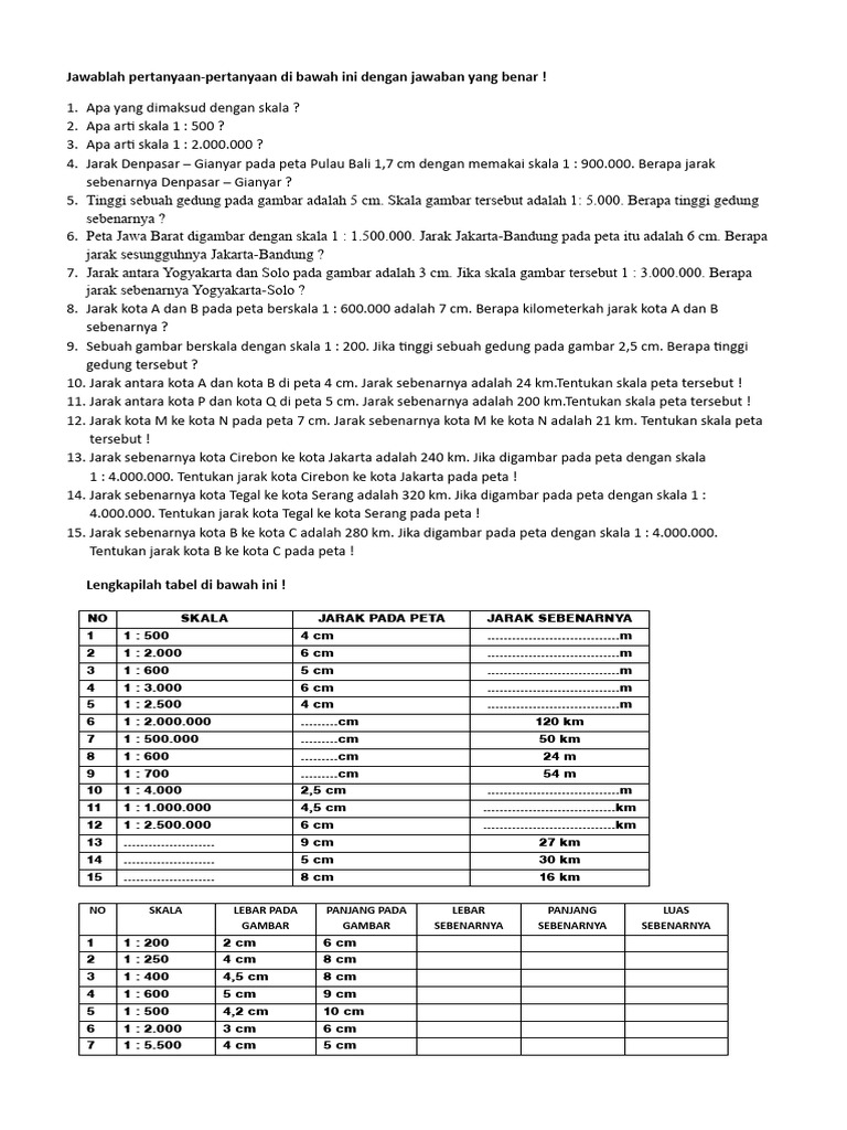 Latihan Soal Skala | PDF
