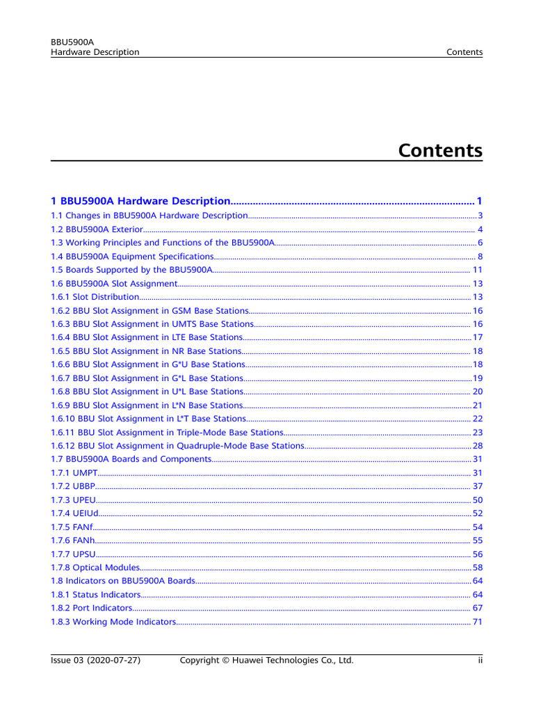 BBU5900A Hardware Description | PDF | Lte (Telecommunication ...