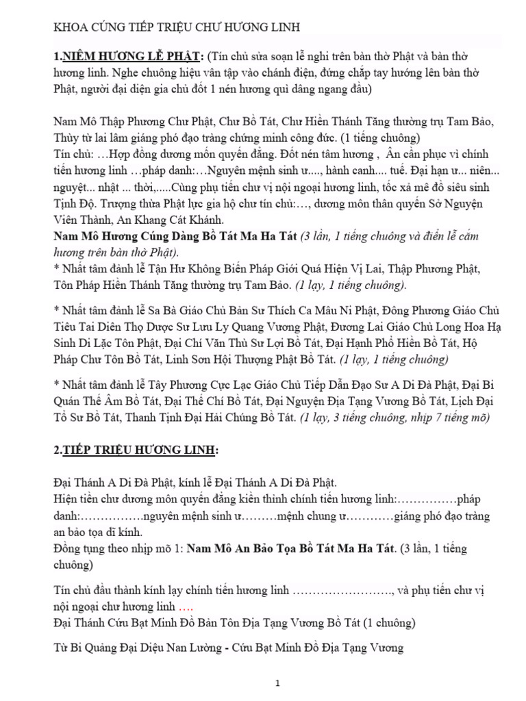 KHOA CÚNG TIẾP TRIỆU CHƯ HƯƠNG LINH | PDF