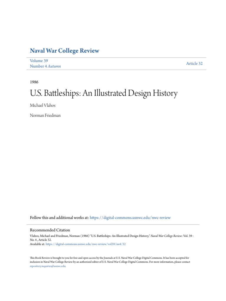 U.S. Battleships Design History Review | PDF