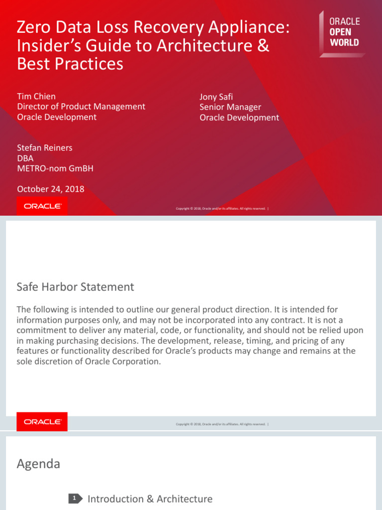 Zero Data Loss Recovery Appliance | PDF | Backup | Replication (Computing)